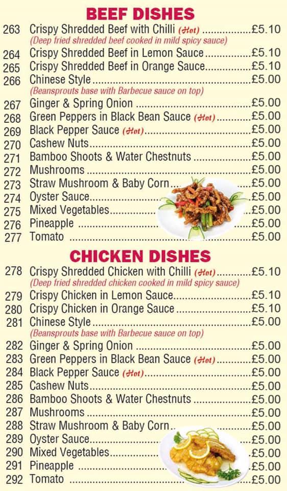 Menu at Eight Fortunes fast food, Leicester