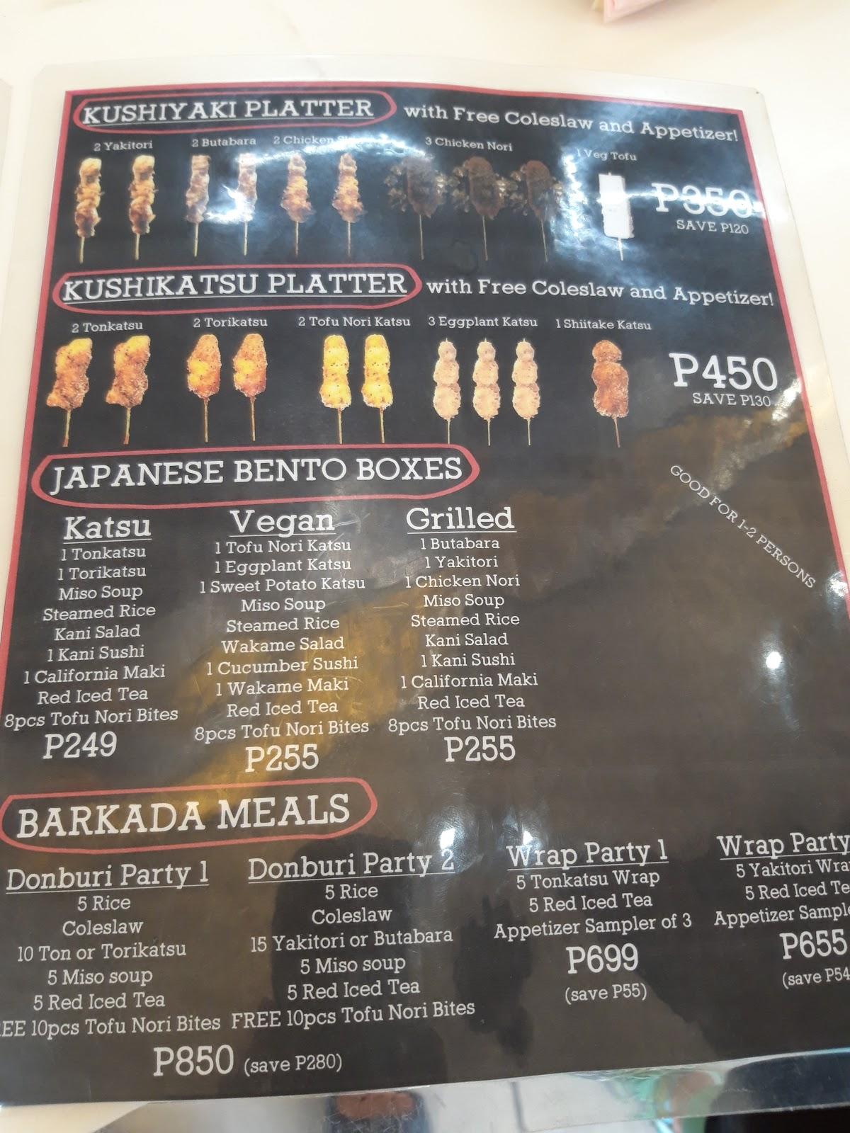 Menu at Katsu House Japanese Fusion restaurant, Pasay