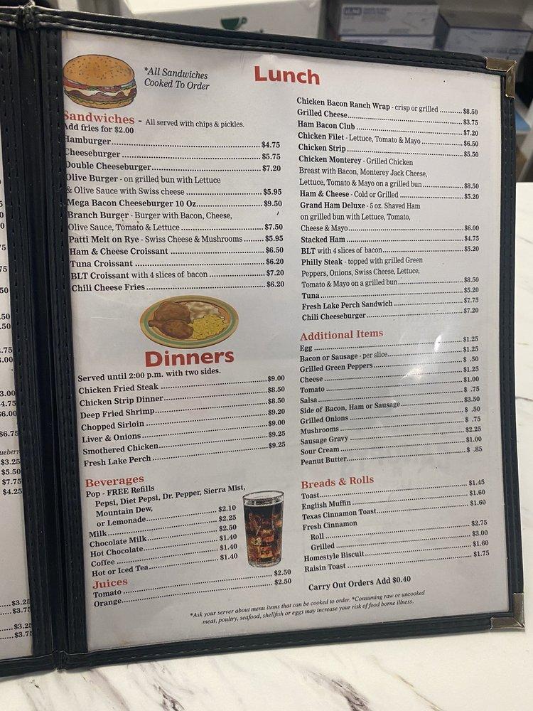 Menu at Goodie Shop restaurant, Coldwater