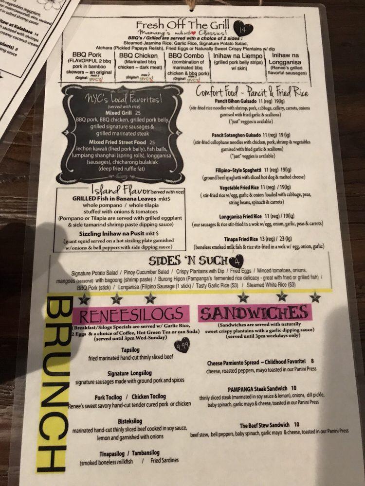 Menu at Only at Renee's ~ A Taste of Pampanga, Philippines restaurant ...