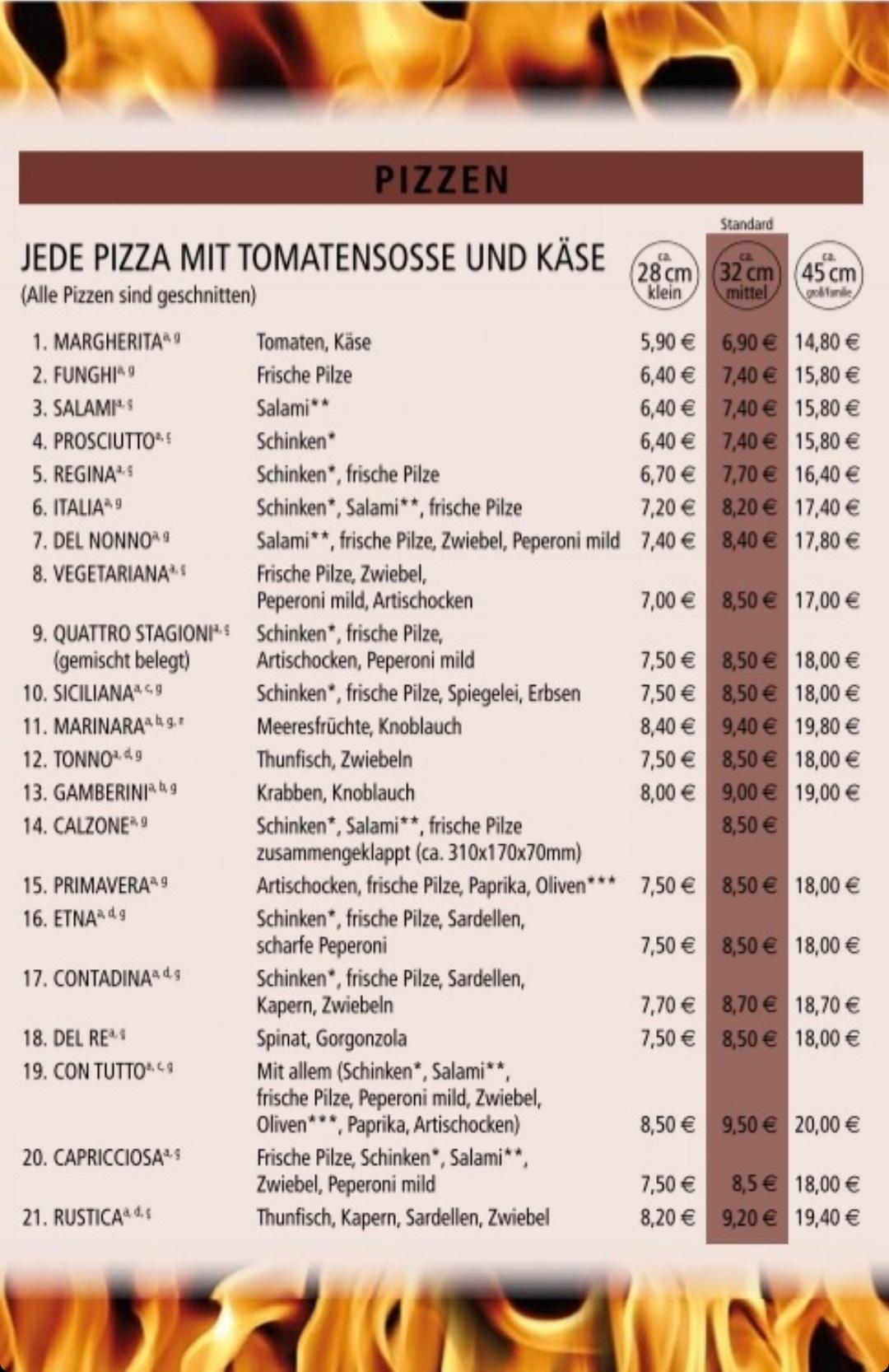 Carta de Pizza Calabria, Kösching, Ob. Marktstraße 8