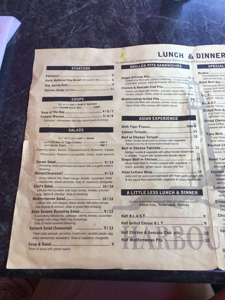Menu at Harbour House Restaurant, Surrey