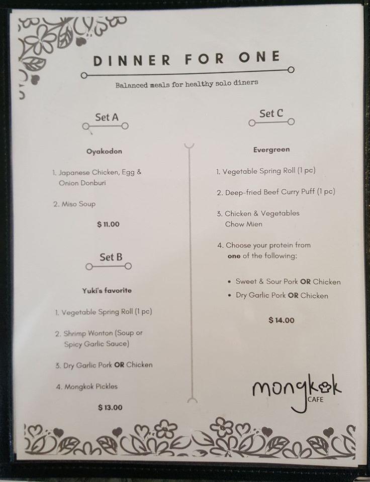 Menu at Mongkok Cafe @Chase Country Inn, Chase