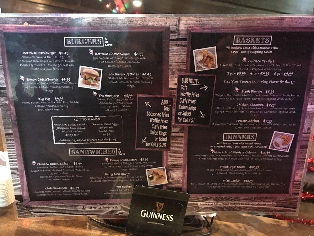 Menu at Randy's Ice House restaurant, Taylor