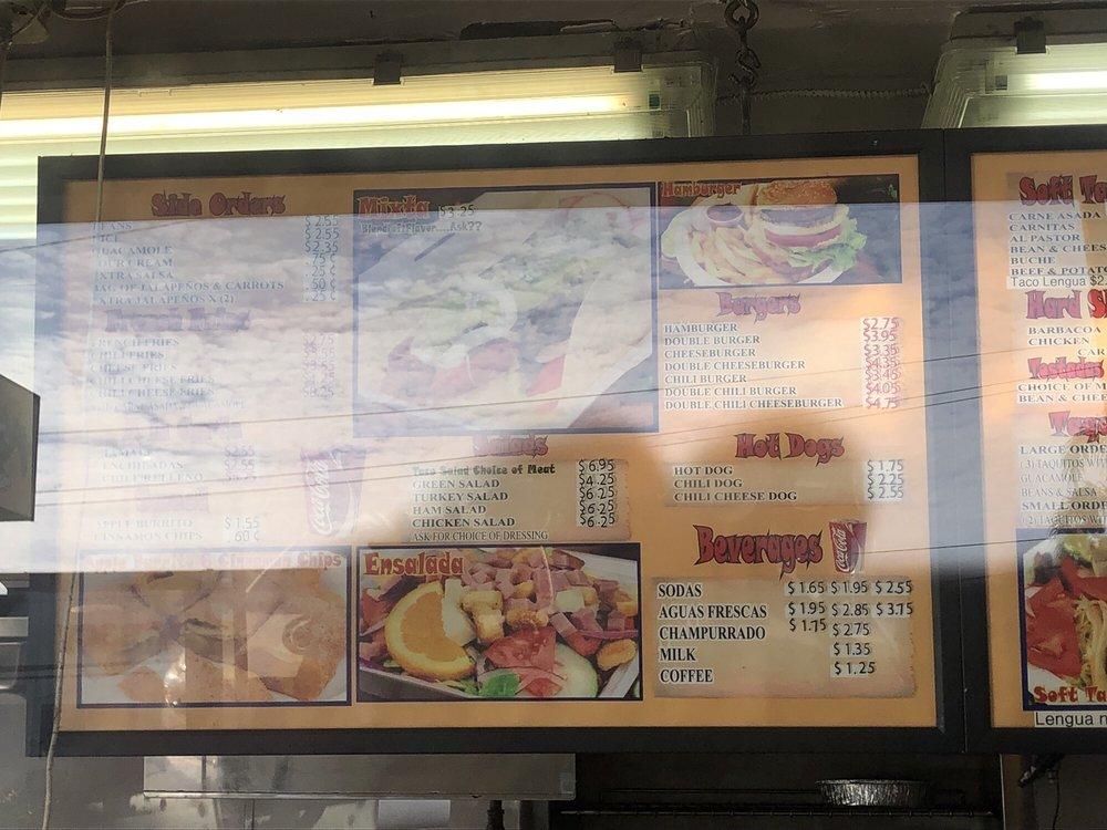 Menu at Burrito Track restaurant, Whittier