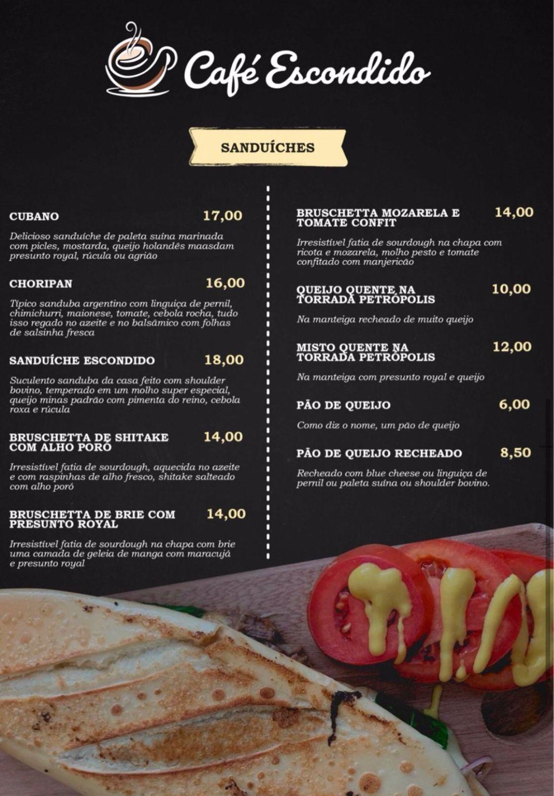 Carta de Café Escondido Três Rios, Três Rios