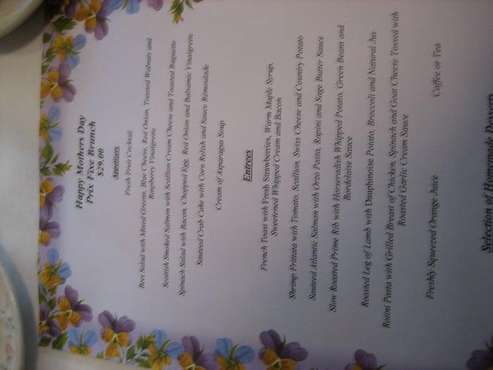 Menu at Jilly's Cafe, Evanston