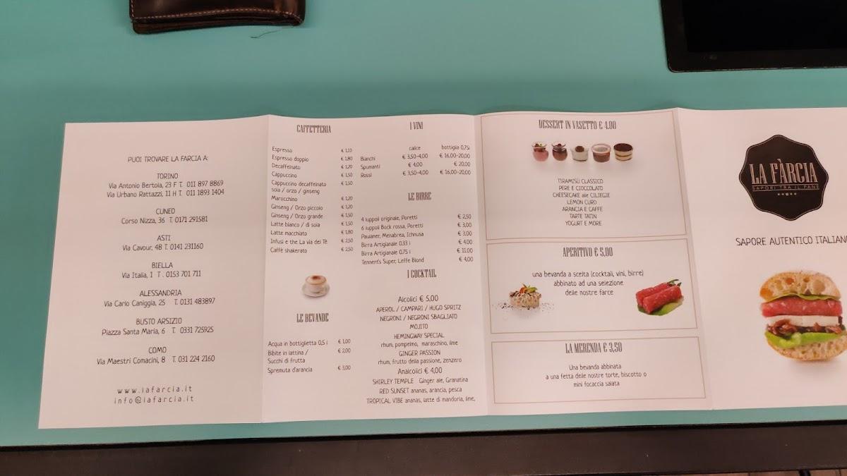 Menu at La Farcia desserts, Asti