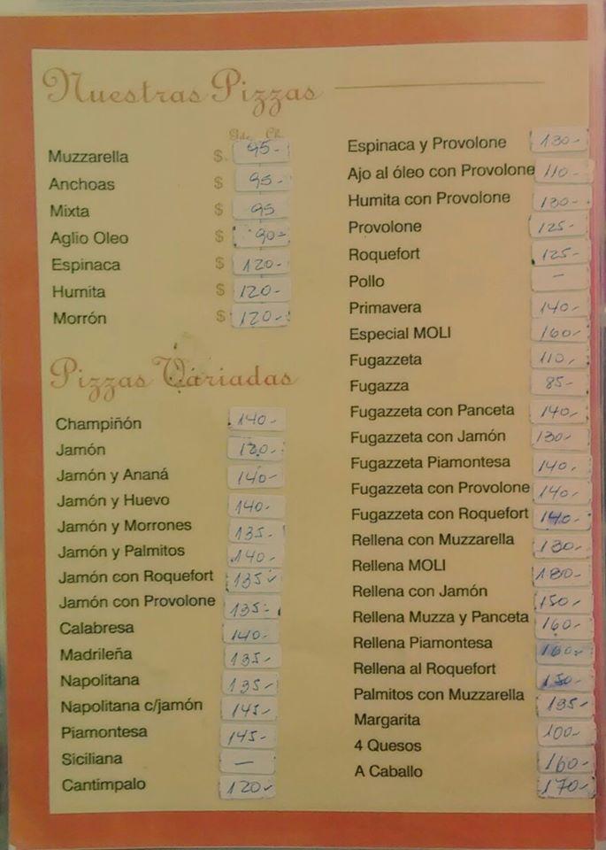 Carta del restaurante Que Monada, Morón
