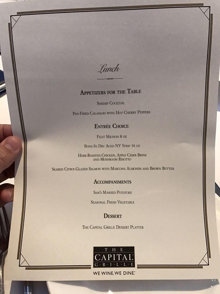 Menu at The Capital Grille pub & bar, Atlanta, 255 East Paces Ferry Rd NE
