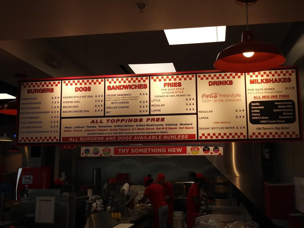 Carta de comida rápida Five Guys, Sarasota, Fruitville Rd UNIT 8