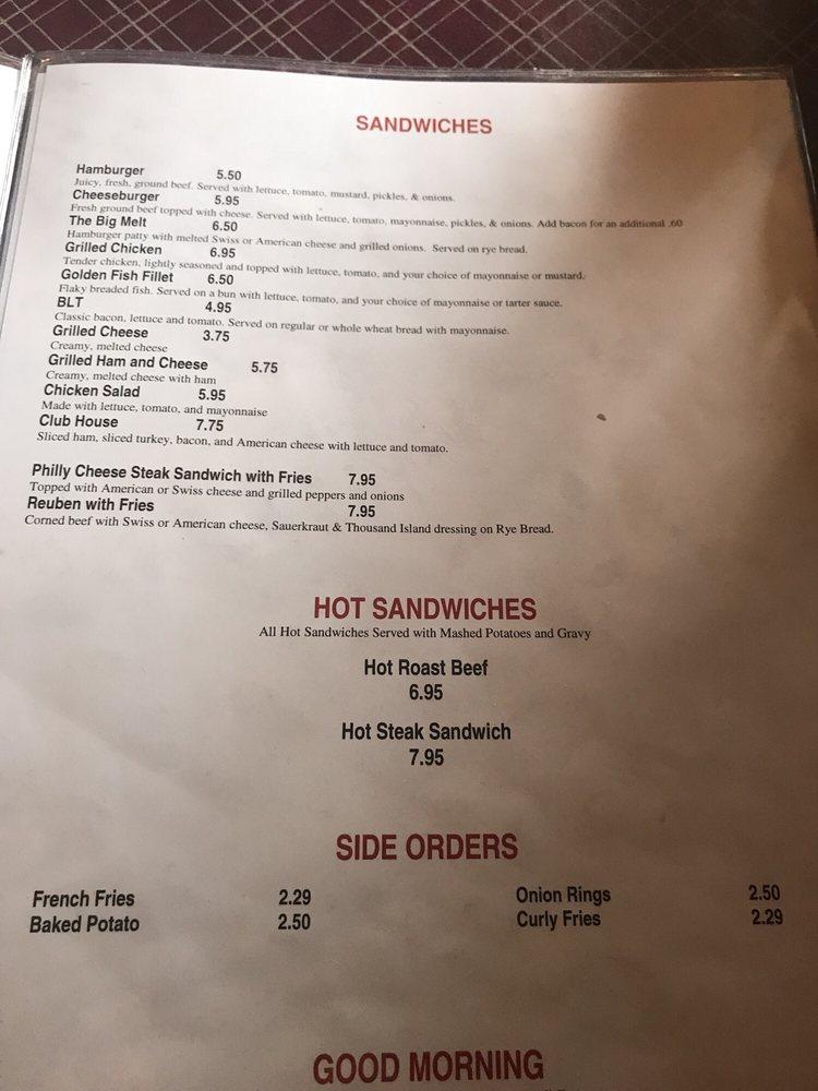Menu at Golden Girls Restaurant, Clinton