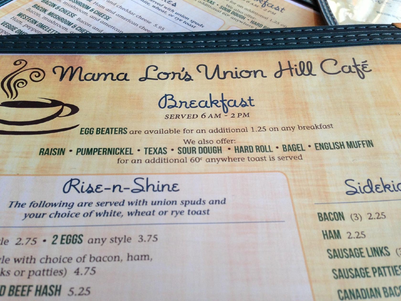 Menu at Mama Lor's Cafe, Webster