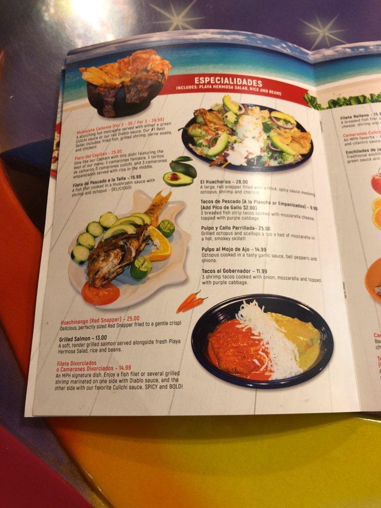 Menu at Mariscos Playa Hermosa pub & bar, Phoenix