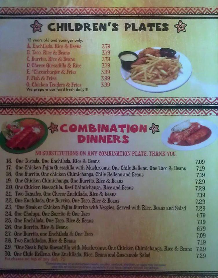 Menu at Mi Hacienda Mexican Restaurant, Decatur