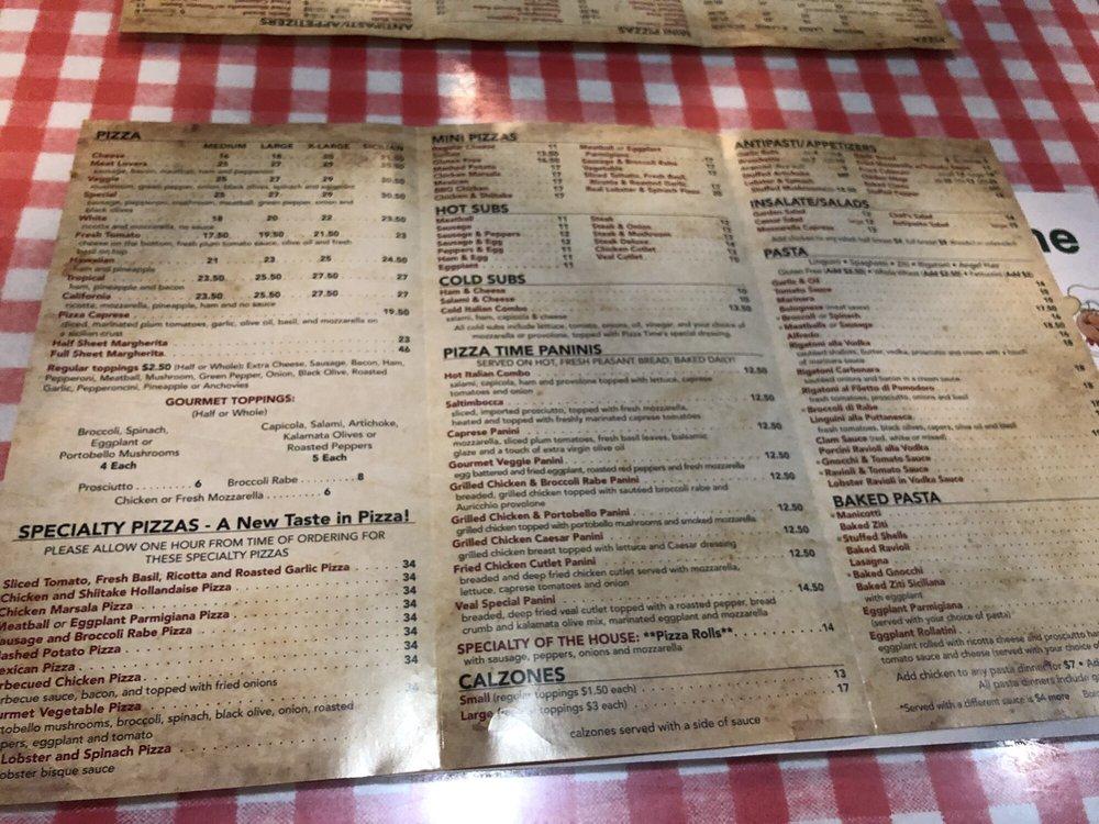 Menu at Pizza Time pizzeria, Boca Raton, SW 2nd Ave #7000