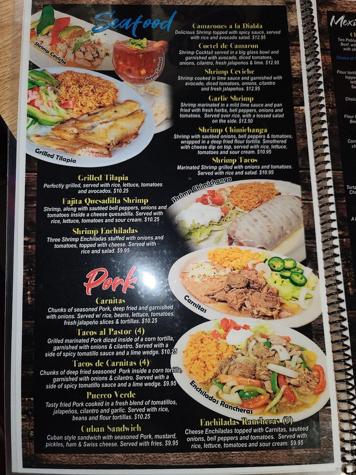 Menu at Los Maya's Prattville restaurant, Prattville
