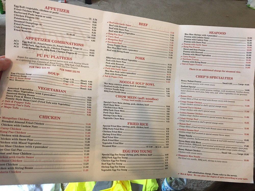 Menu at Lucky Chopsticks restaurant, Maple Valley