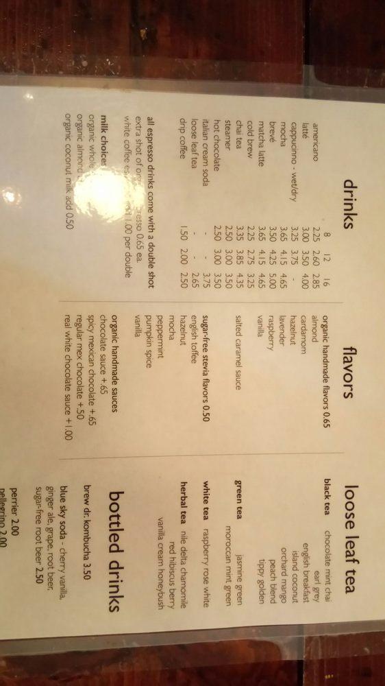 Menu at The Blue Lantern Coffee House, Lewiston