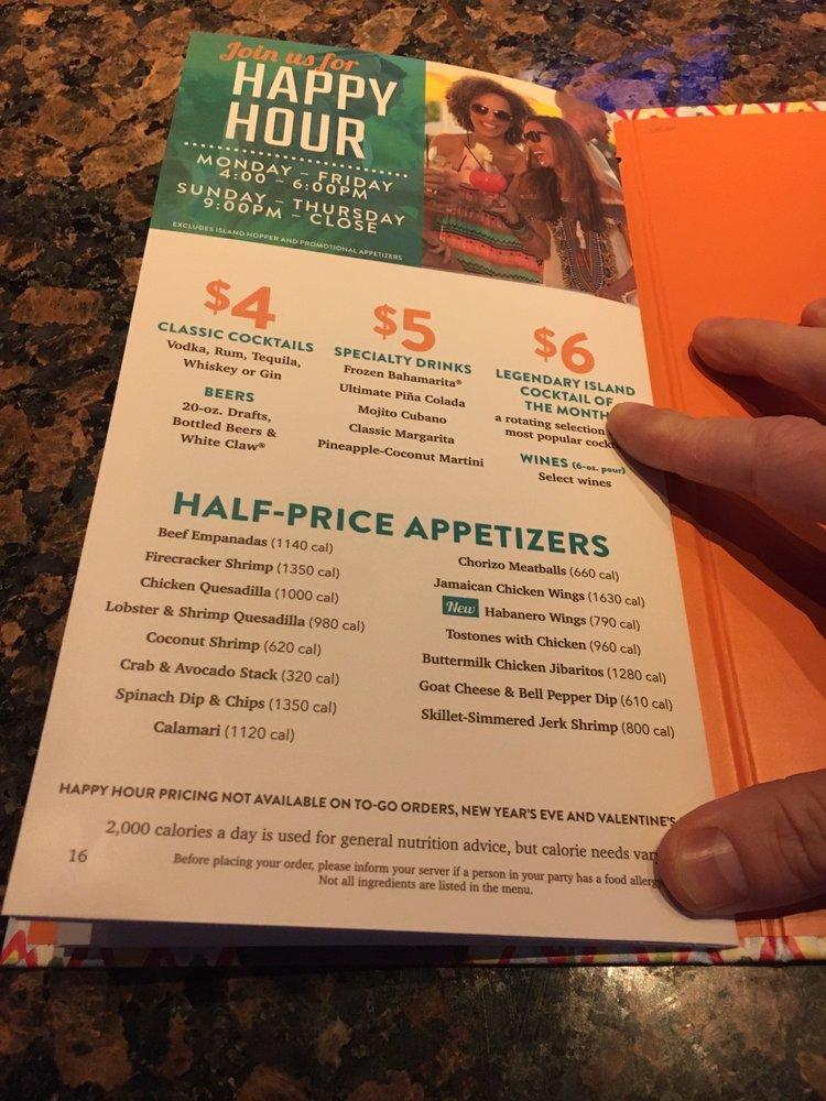 Menu at Bahama Breeze pub & bar, Paramus, Bergen Town Center