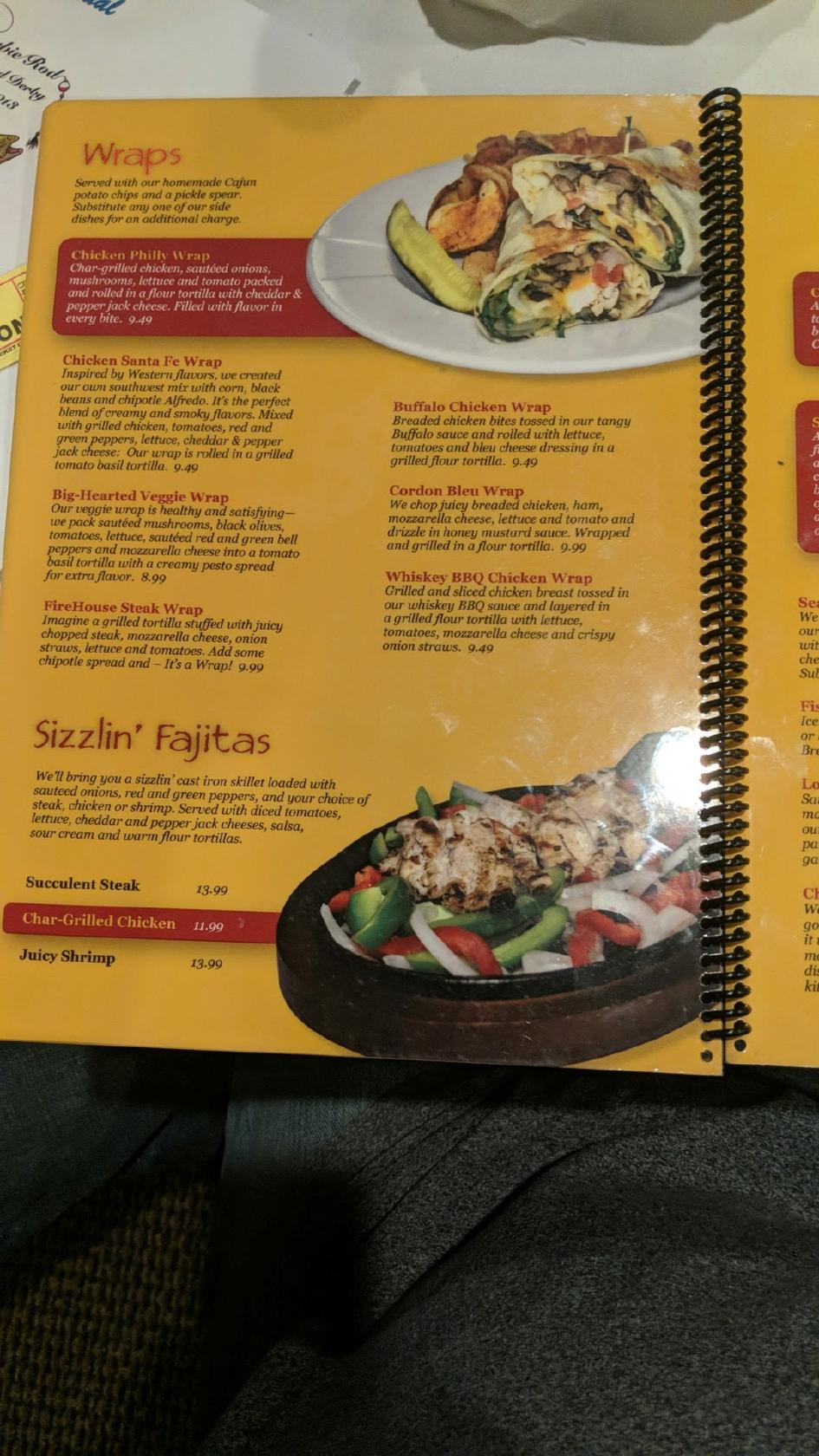 Menu at Firehouse Grille & Pub, Willoughby Hills