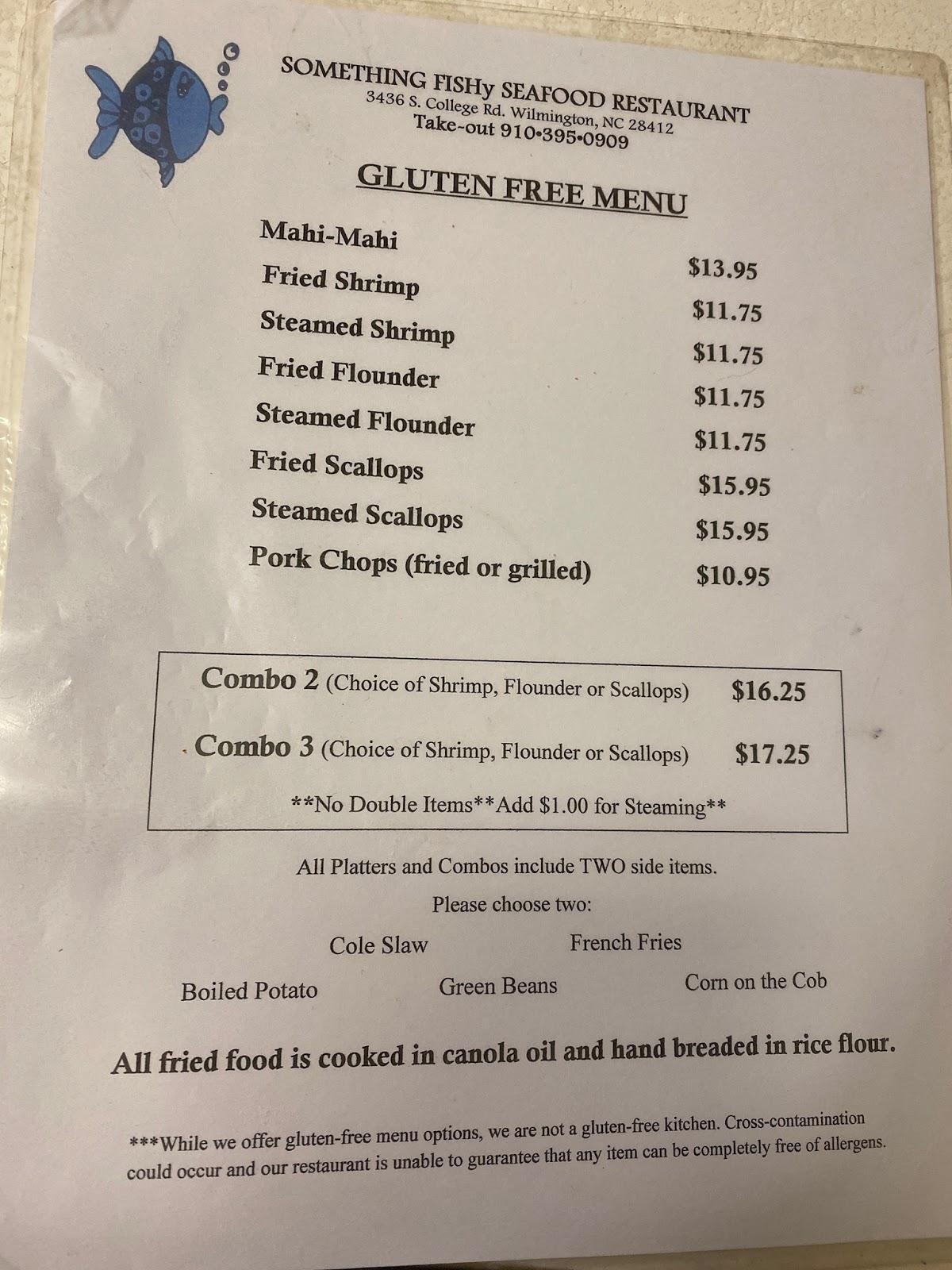Menu at Something Fishy Seafood restaurant, Wilmington
