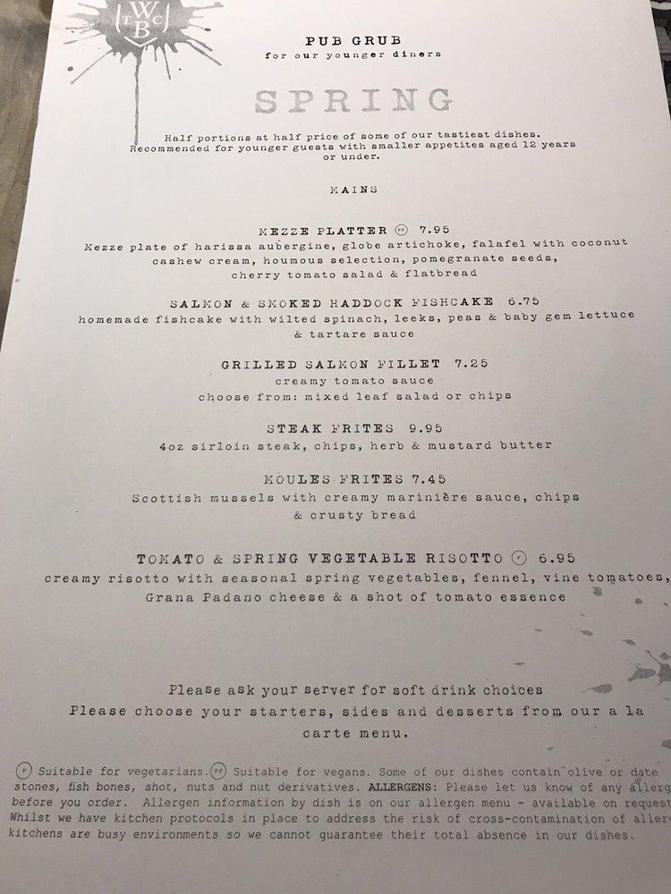 Menu at The Cricketers pub & bar, Cobham, Downside Common
