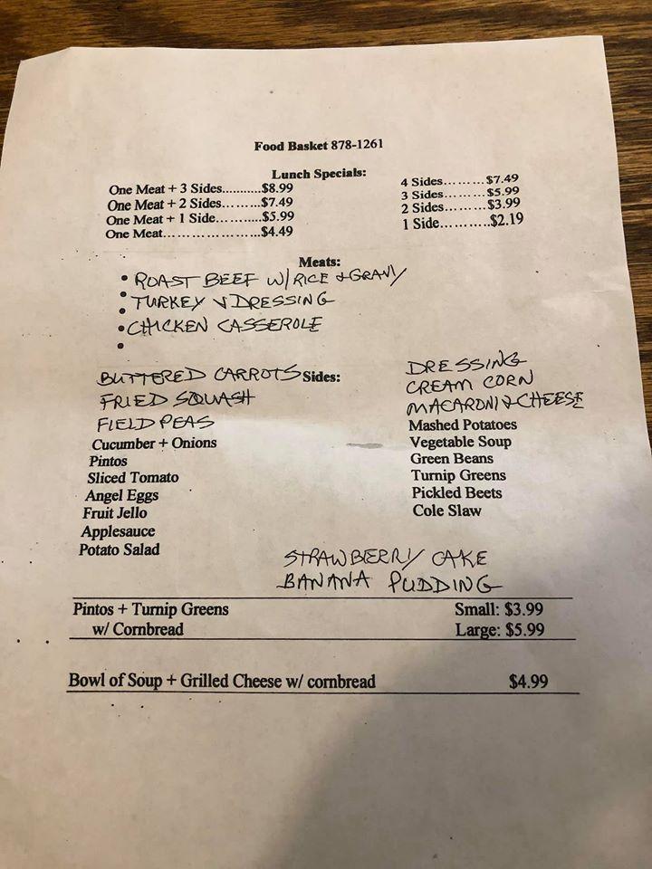 Menu at Food Basket restaurant, Albertville