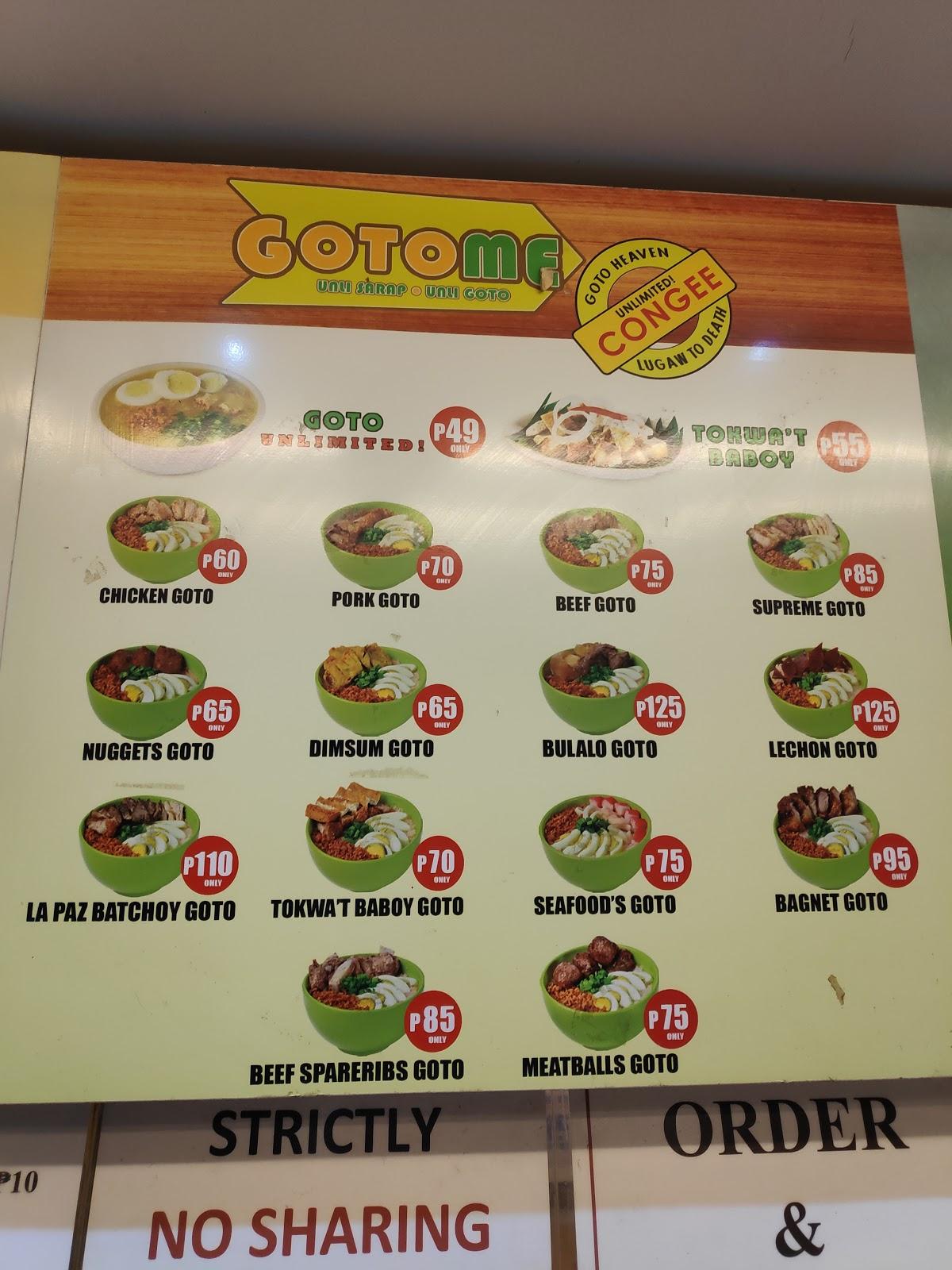 Menu at Kumpares - Bahayang Pag-asa restaurant, Bacoor