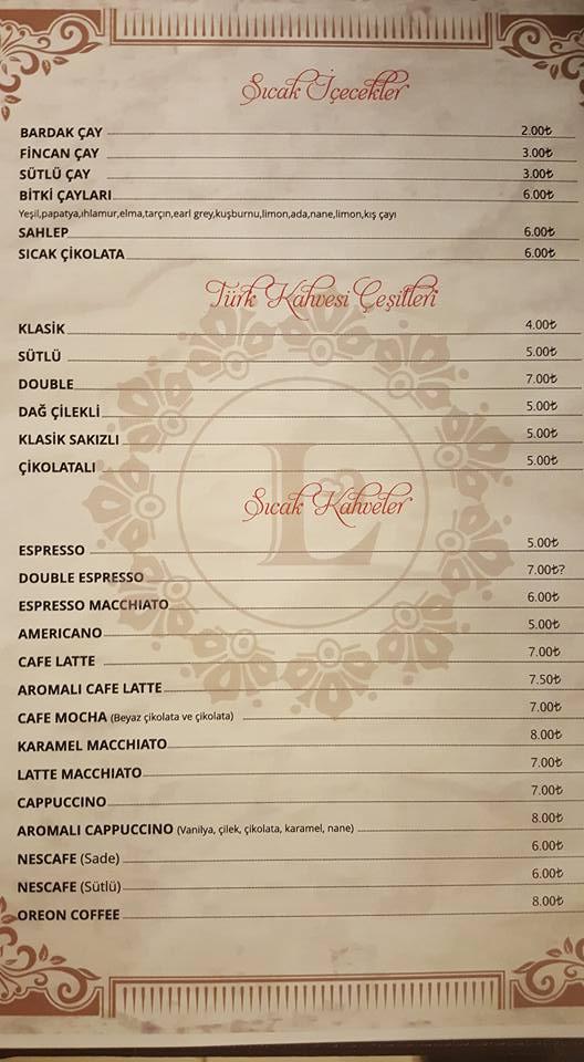 Menu at Loca Cafe Restuarant, Ordu