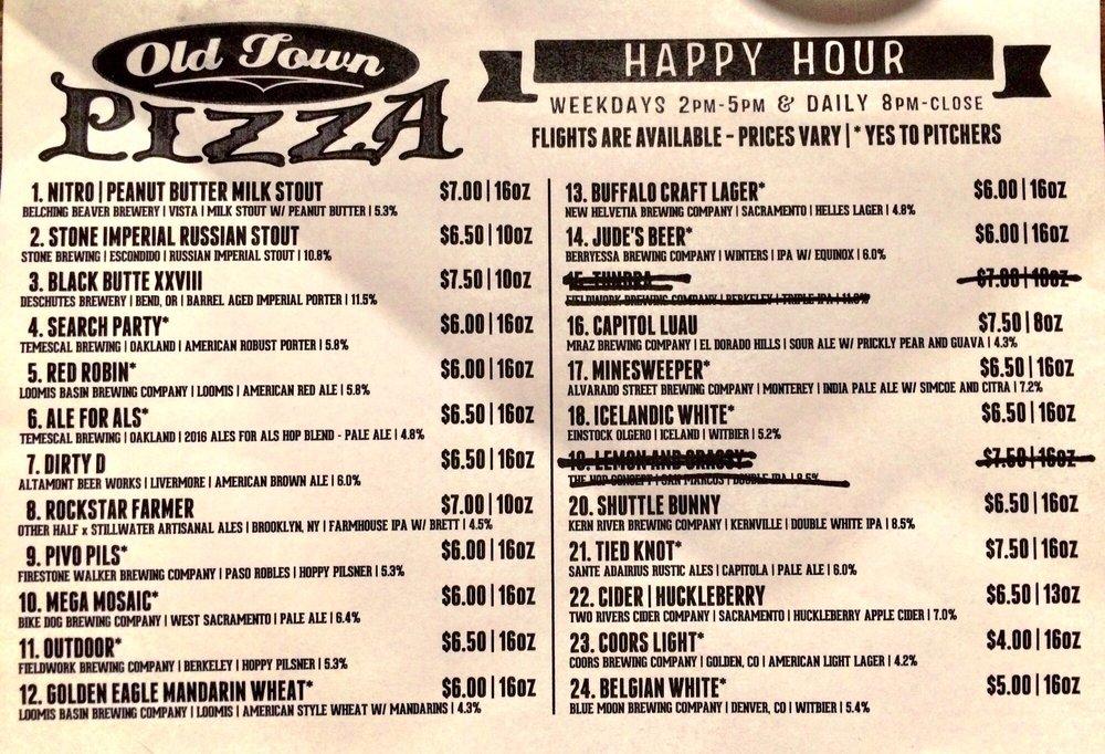 Menu at Old Town Pizza pub & bar, Roseville, 120 Church St