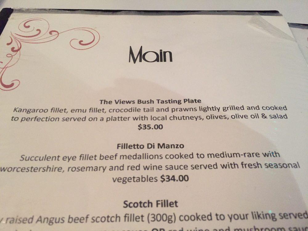 Menu at The Views restaurant, Halls Gap