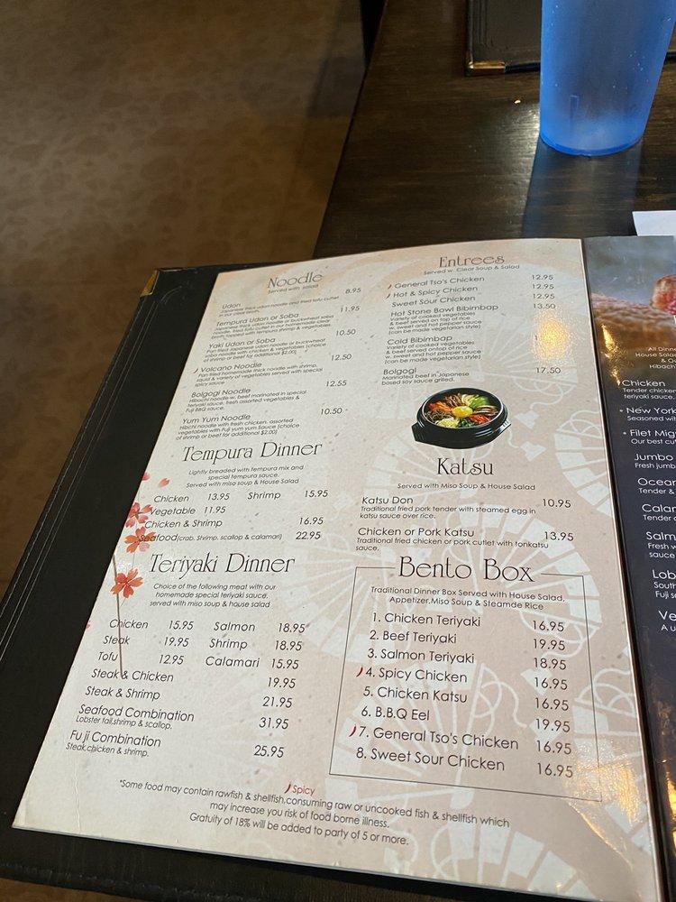 Menu at Fuji Steak House steakhouse, Florence, Houston Rd
