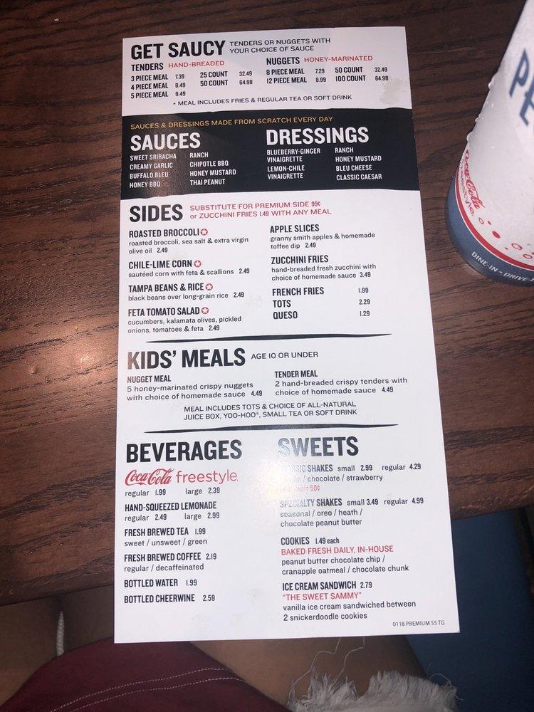 Menu at PDQ Chicken fast food, Tampa, W Linebaugh Ave