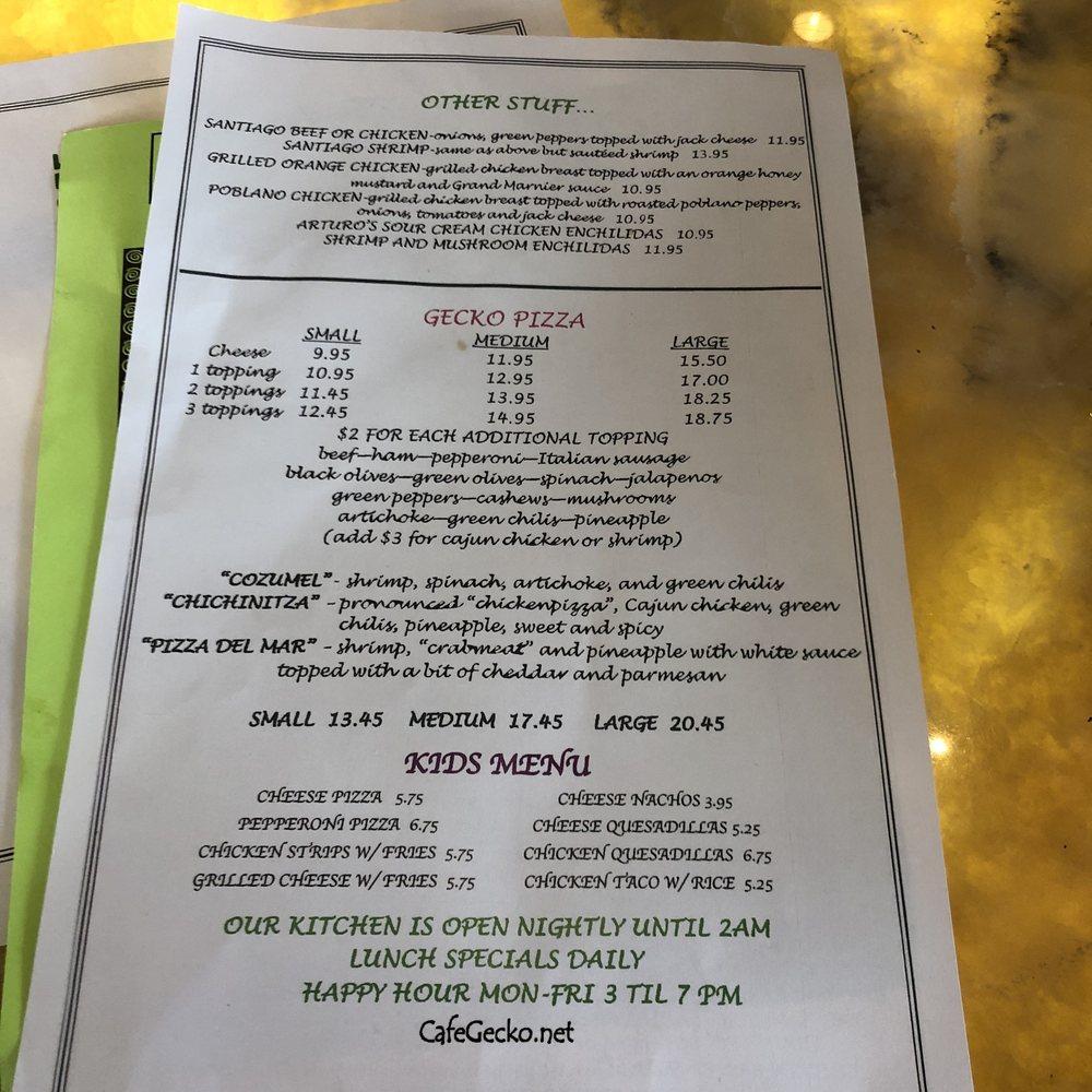 Menu at Cafe Gecko Fairview, Fairview