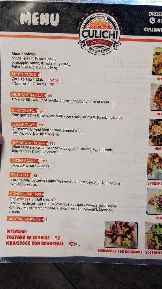 Menu at Culichi Kitchen Orem restaurant, Orem, S State St Ste 103