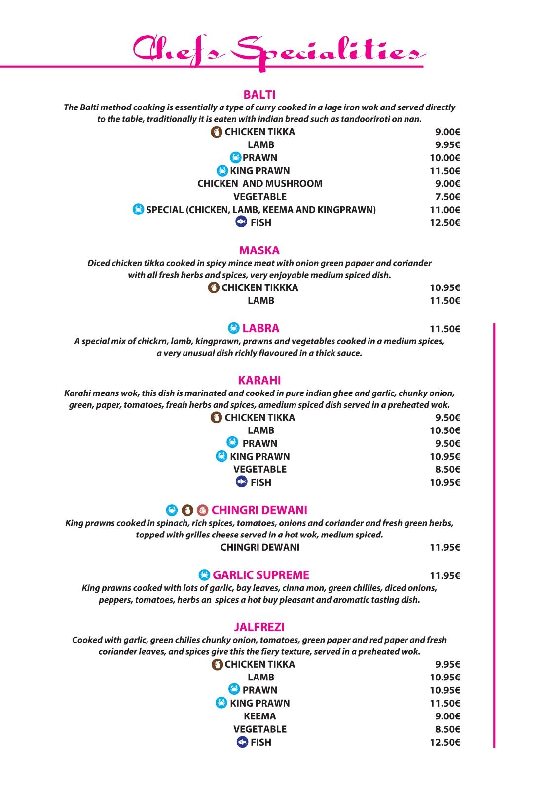 Menu at New Delhi Albox restaurant, Albox