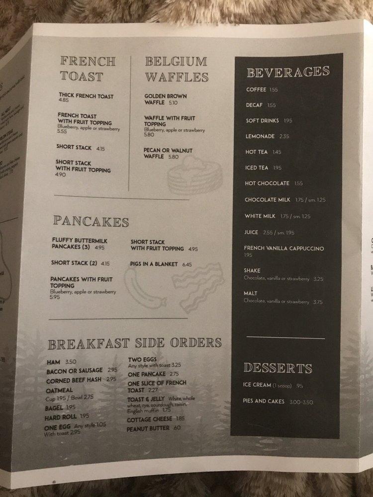 Menu at Parkside Restaurant, Sheboygan
