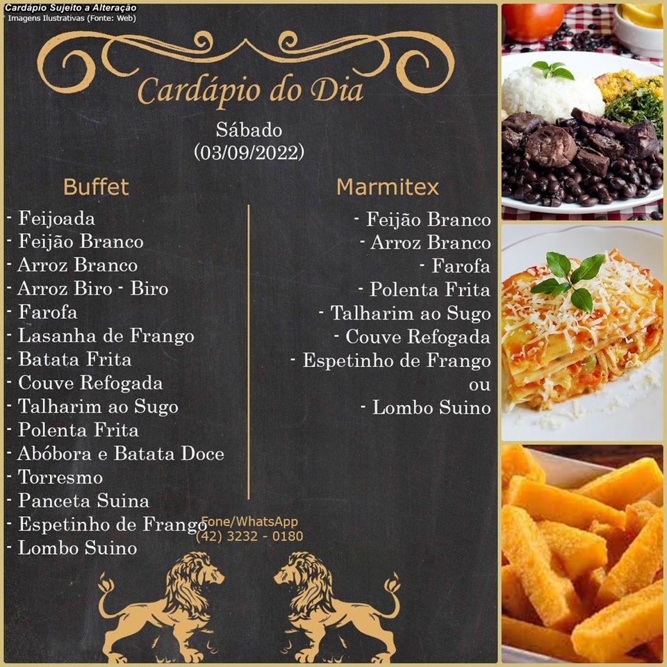 Menu em Dois Leões Restaurante, Castro