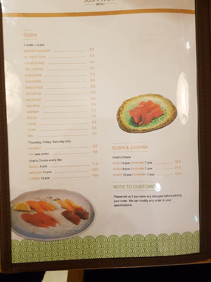 Menu at Sushi In Jay restaurant, Cheonan-si