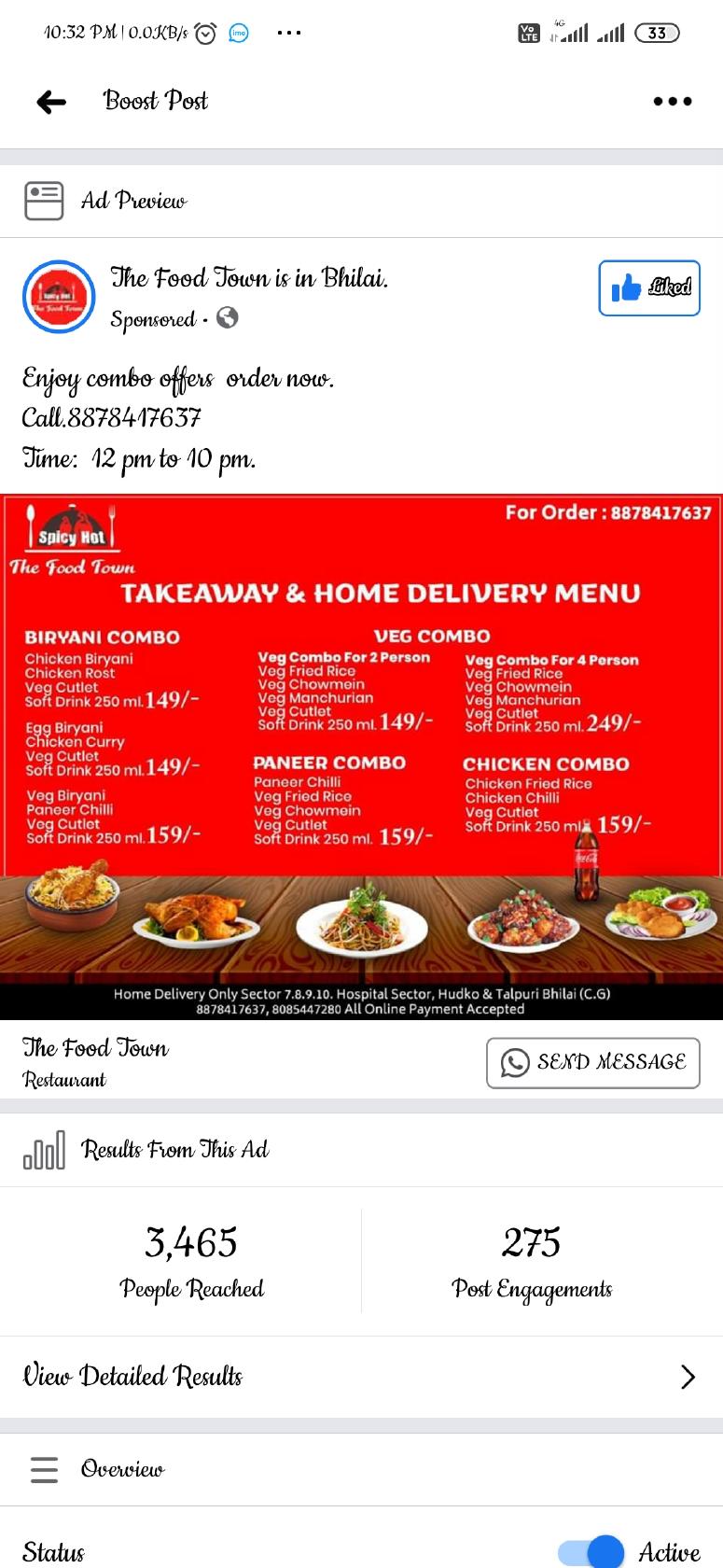Menu at (Spicy hot )The Food Town, Bhilai