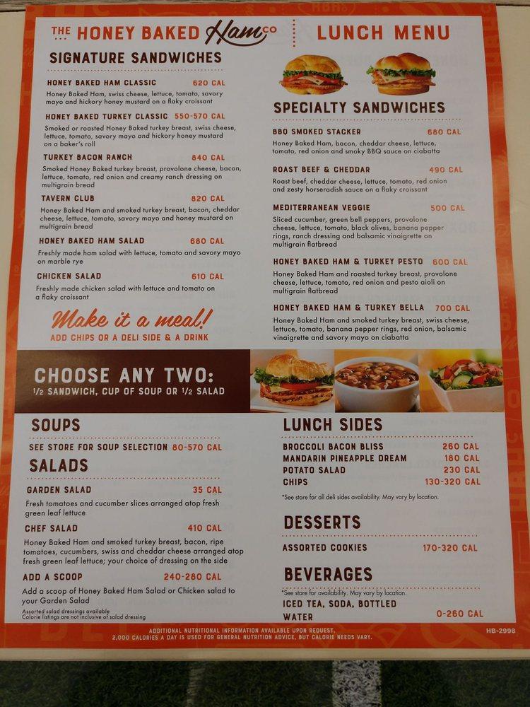 Menu at The Honey Baked Ham Company cafe, Charleston, Sam Rittenberg Blvd