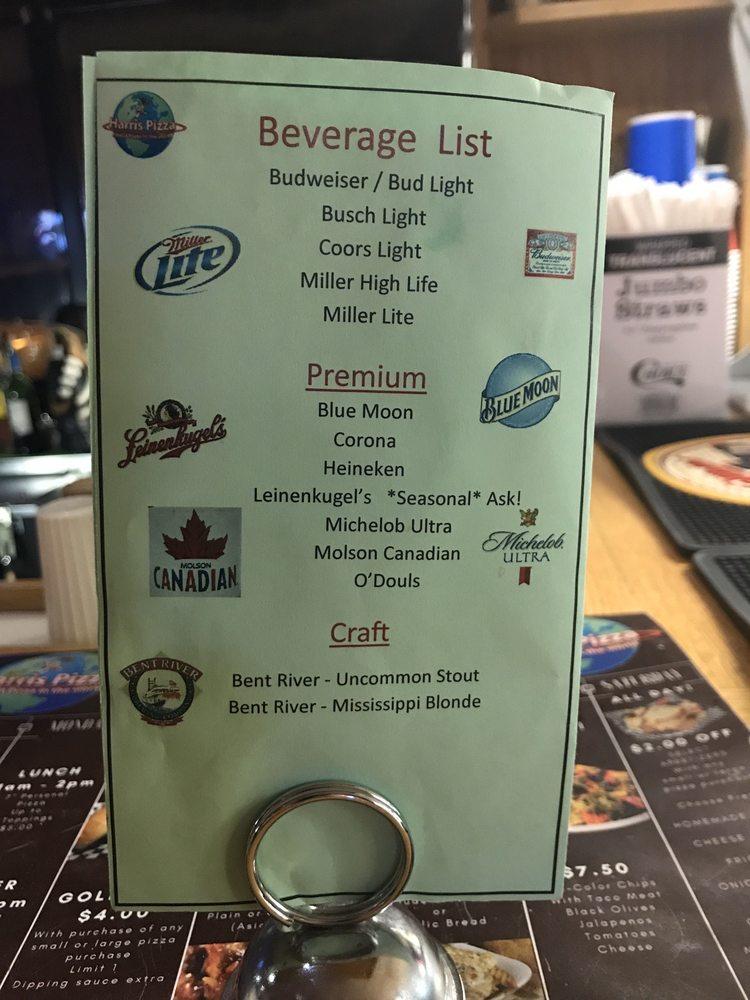 Menu at Harris Pizza #1 pizzeria, Rock Island