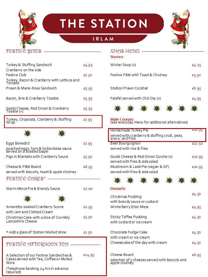 Menu at The Station Irlam pub & bar, Irlam