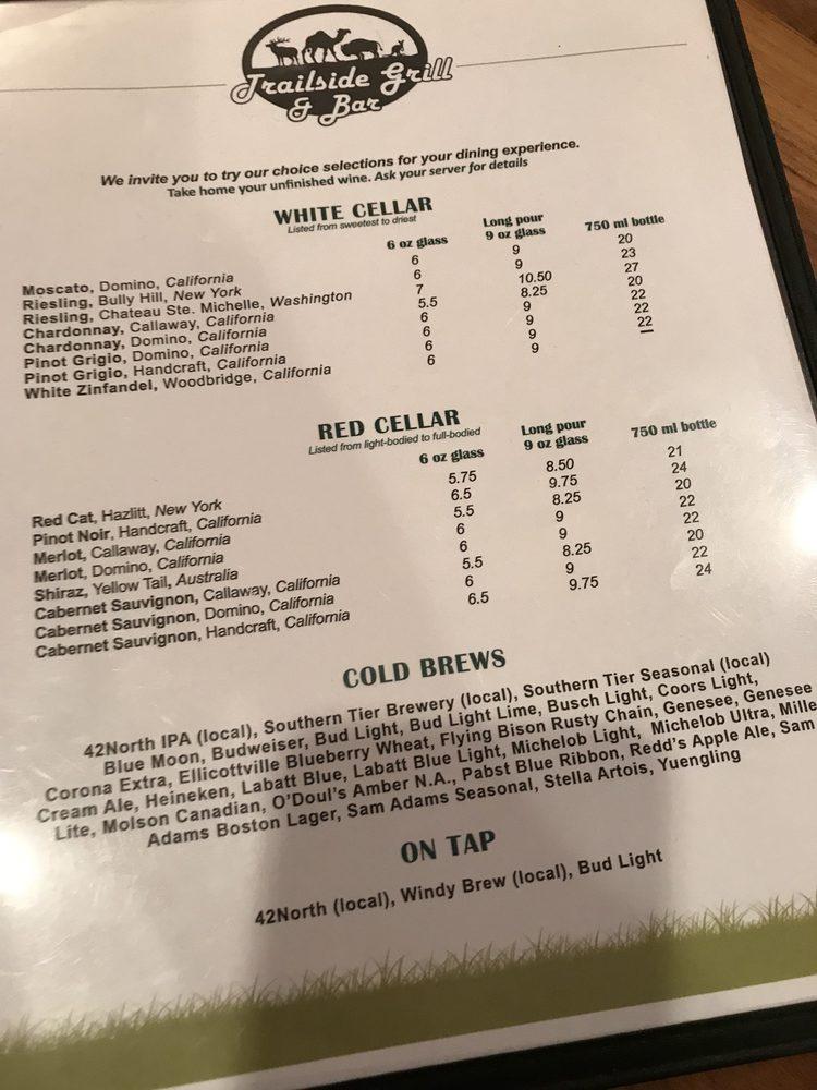 Menu at The Trailside Grill pub & bar, Varysburg