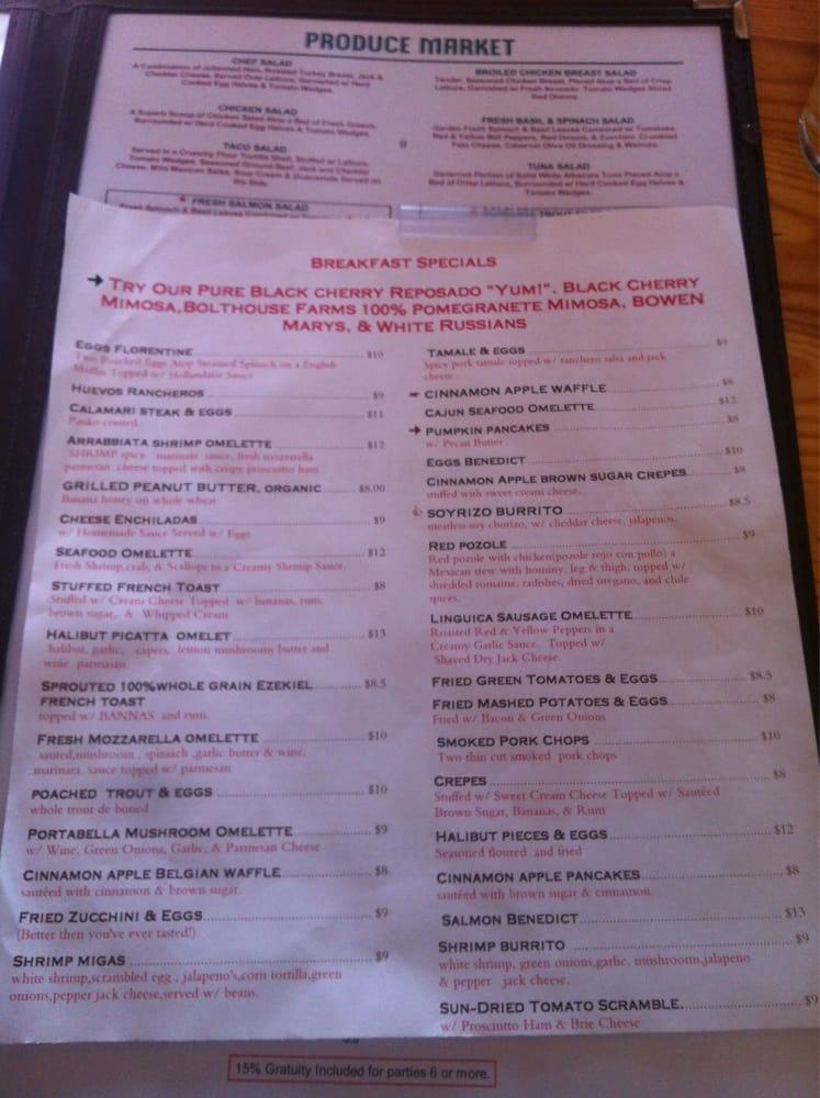 Menu at 24th Street Cafe, Bakersfield