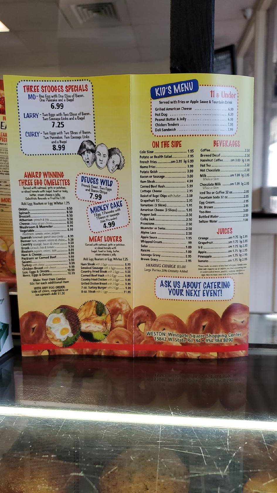 Menu at Bagelmania Restaurant, Sunrise, W State Rd 84