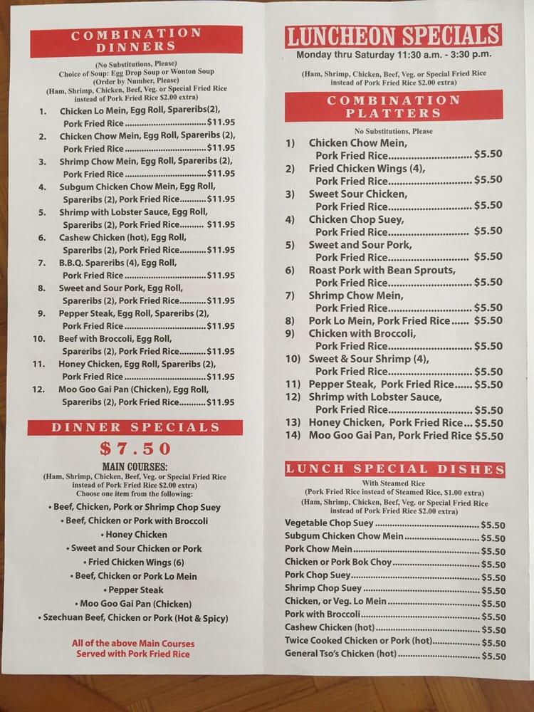 Menu at Canton Restaurant, Homestead