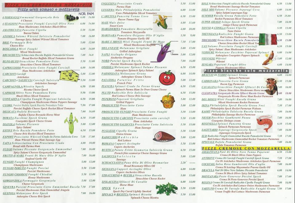 Menu at Cleopatra restaurant, Cairo Montenotte, Via Roma