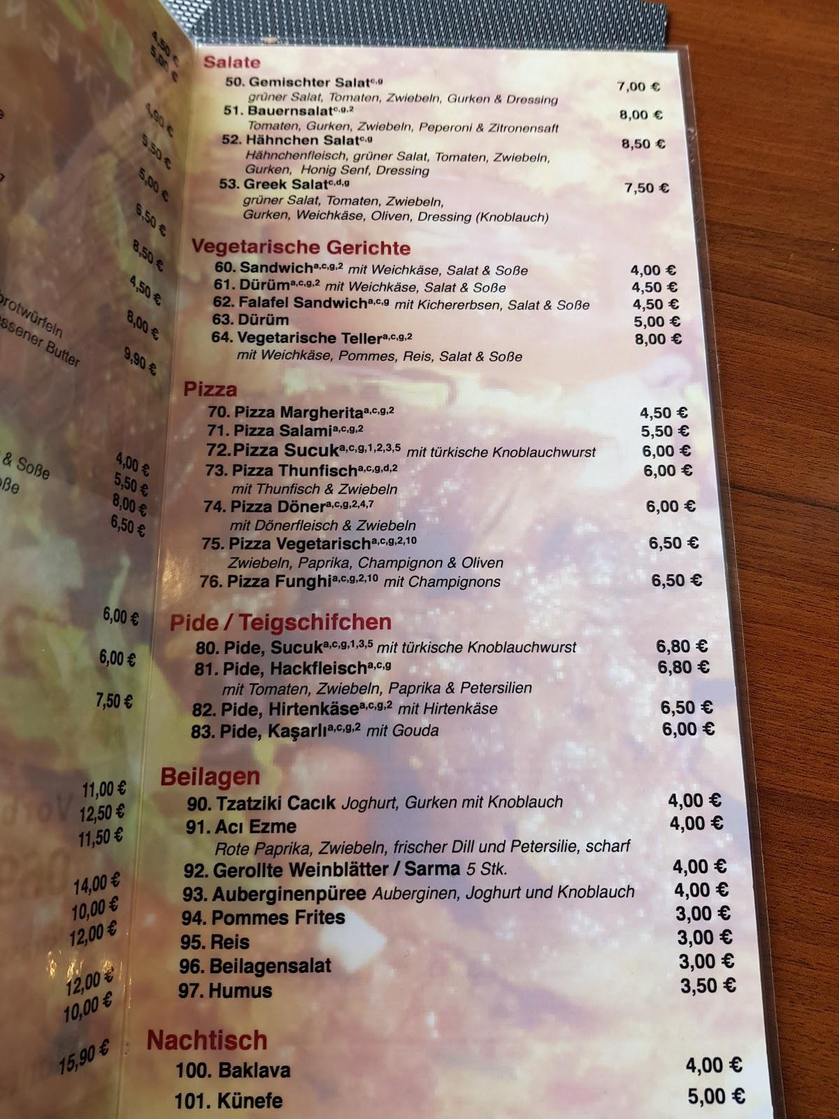 Speisekarte von Kebap Hütte restaurant, Frankfurt am Main